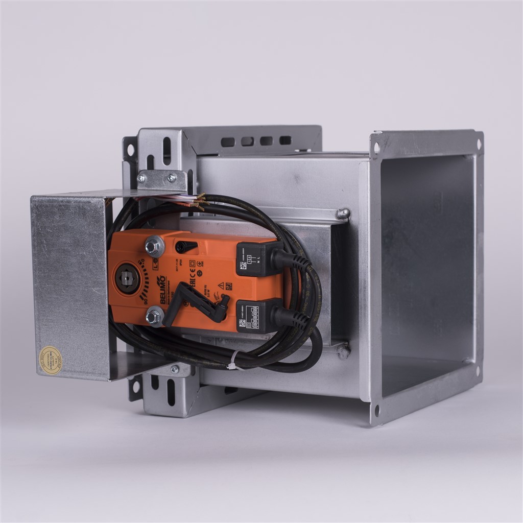 Rectangular fire damper with motorised actuator | ATARO